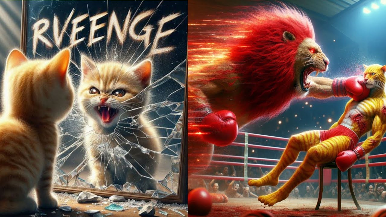 Cute cats "Revenge for Father"🔥😭 Cat🆚 Lion #cat #cute #cutecat # ...