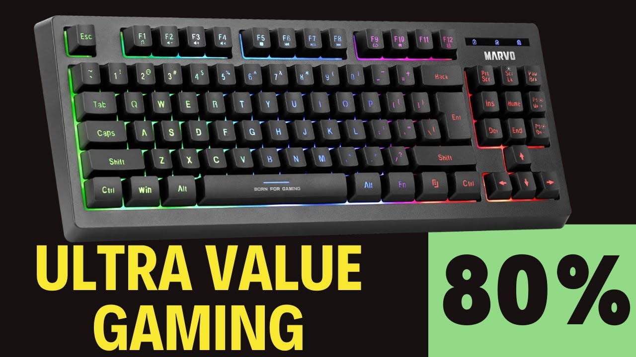 Ultra Value Gaming Compact Keyboard - Marvo Scorpion 80% TKL K607 - YouTube
