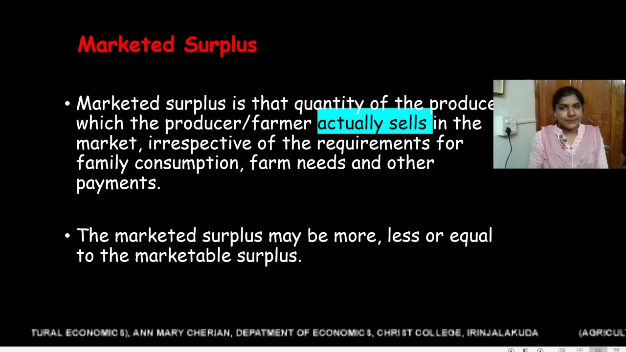 Marketed Surplus and Marketable Surplus - YouTube