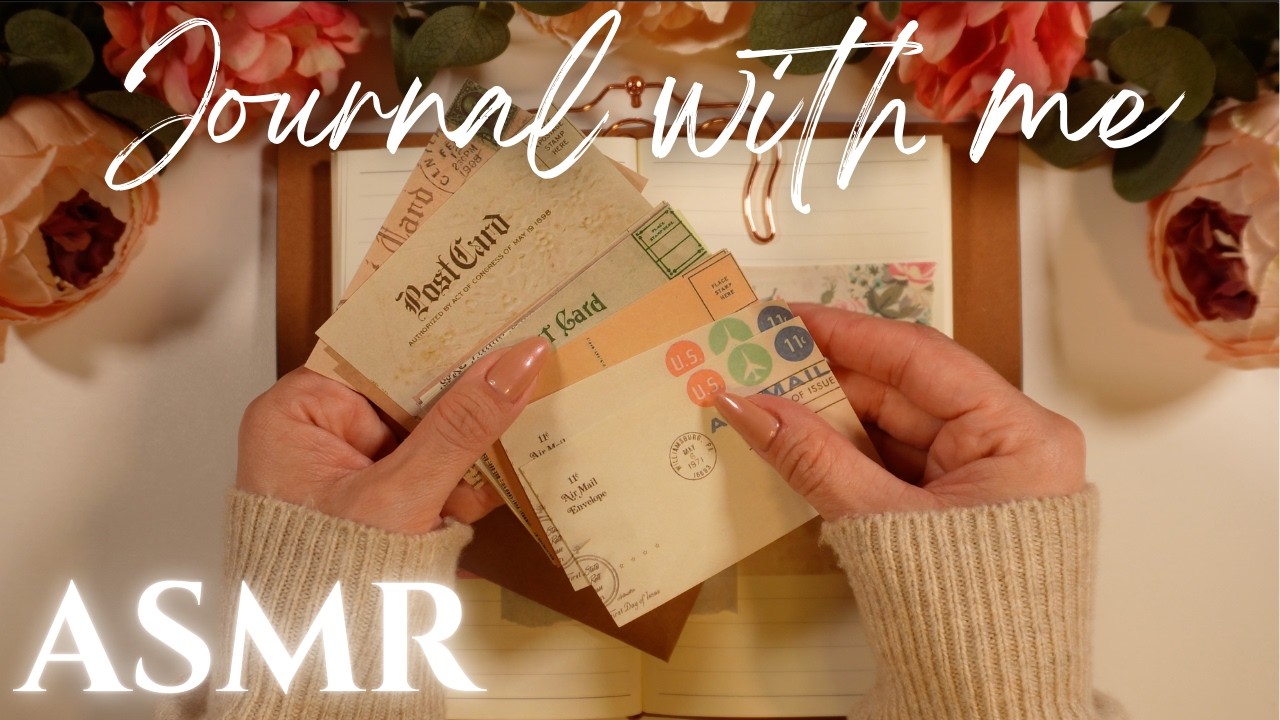 ASMR | Relaxing Art Journal Collage | Paper & Sticker Sounds | No ...