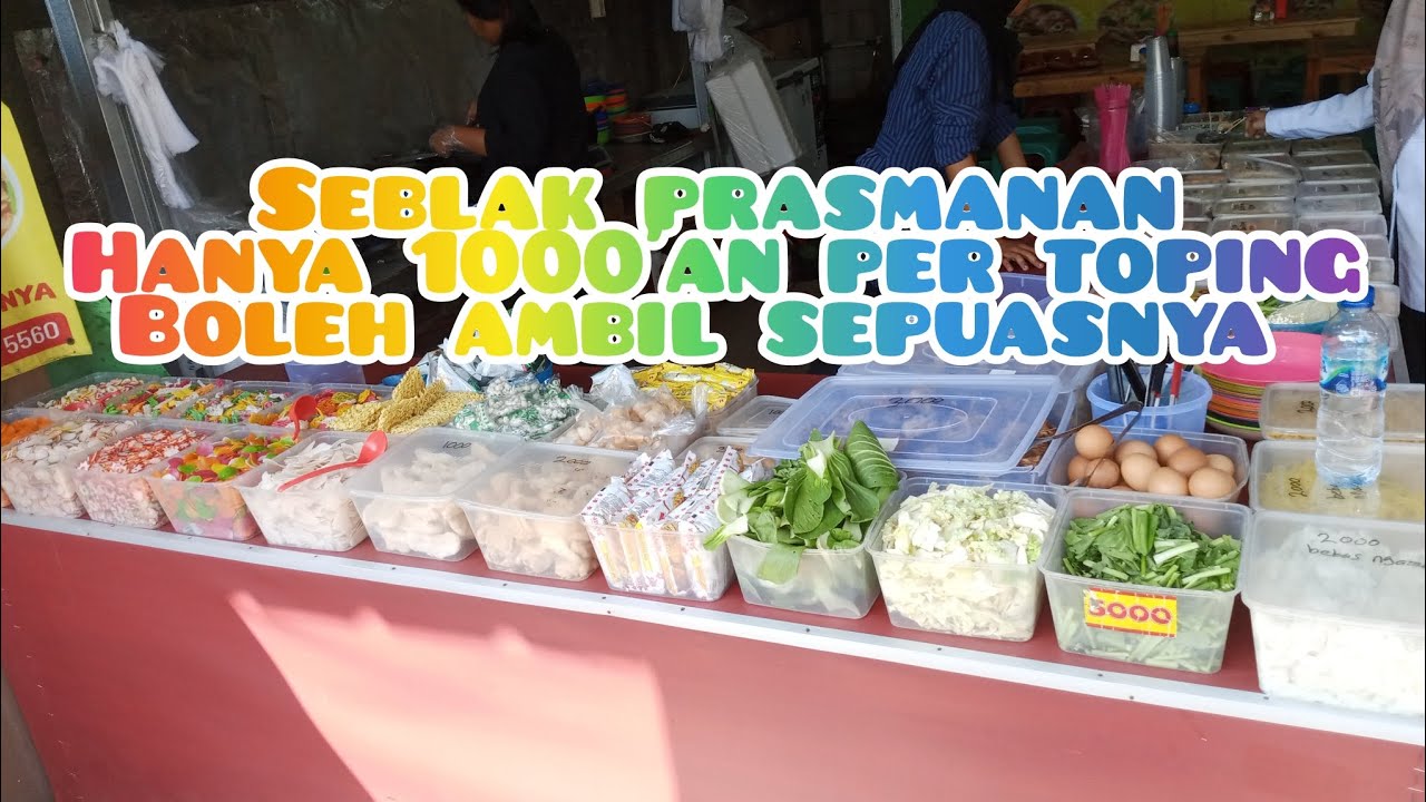 Bikin nagihhh... Seblak Prasmanan, harga seribuan per topping - YouTube