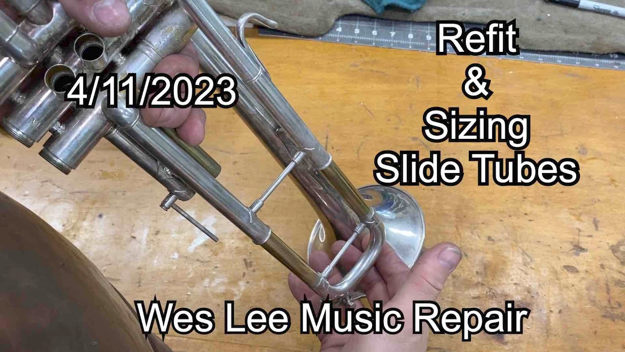 Refitting & Sizing Slide Tubes- 4/11/2023, band instrument repair - YouTube