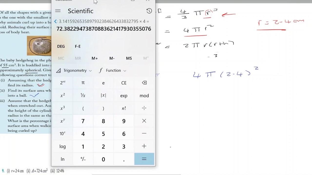 Volume of sphere curved surface area and TSA of cylinder - YouTube