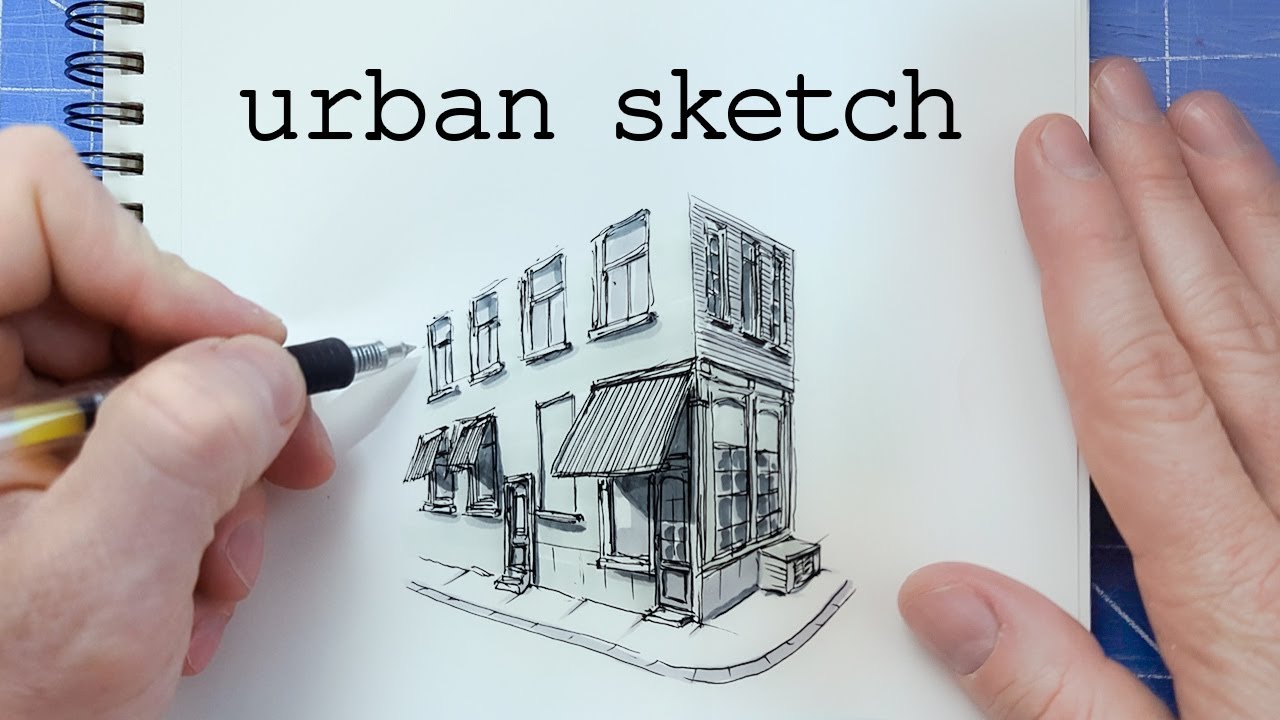 DRAWING Tutorial ‼️Urban Sketch HOW TO - YouTube
