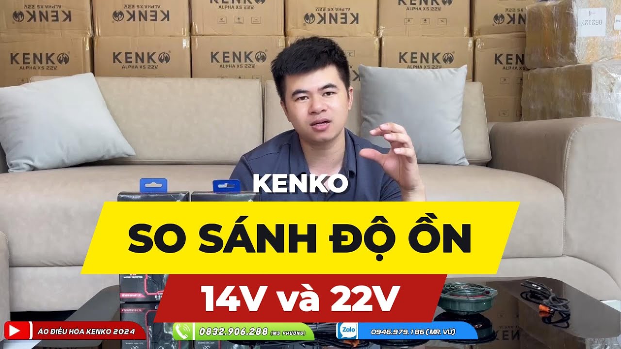 SO SÁNH ĐỘ ỒN CỦA PIN QUẠT ÁO ĐIỀU HÒA 14V VÀ 22V ||ÁO ĐIỀU HÒA KENKO - YouTube