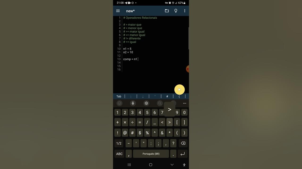 Operadores Relacionais em Python. - YouTube