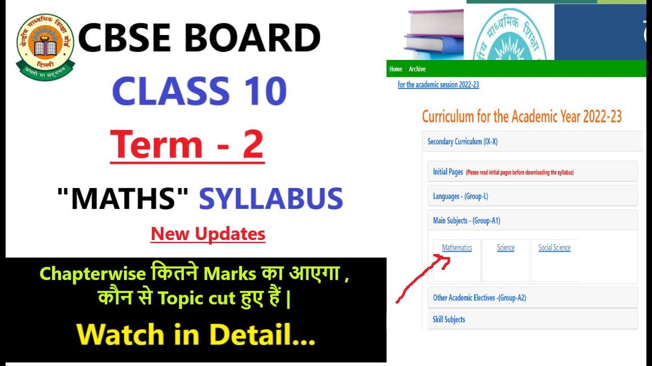 Class 10 maths syllabus 2022-23 | Class 10 | Syllabus 2022-23 | TERM 2 ...