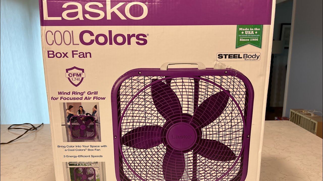 Lasko Purple Cool Colors Box Fan - Unboxing & Checkout - YouTube