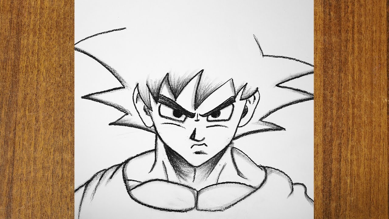 How to draw goku head easy tutorial || How to draw goku - YouTube