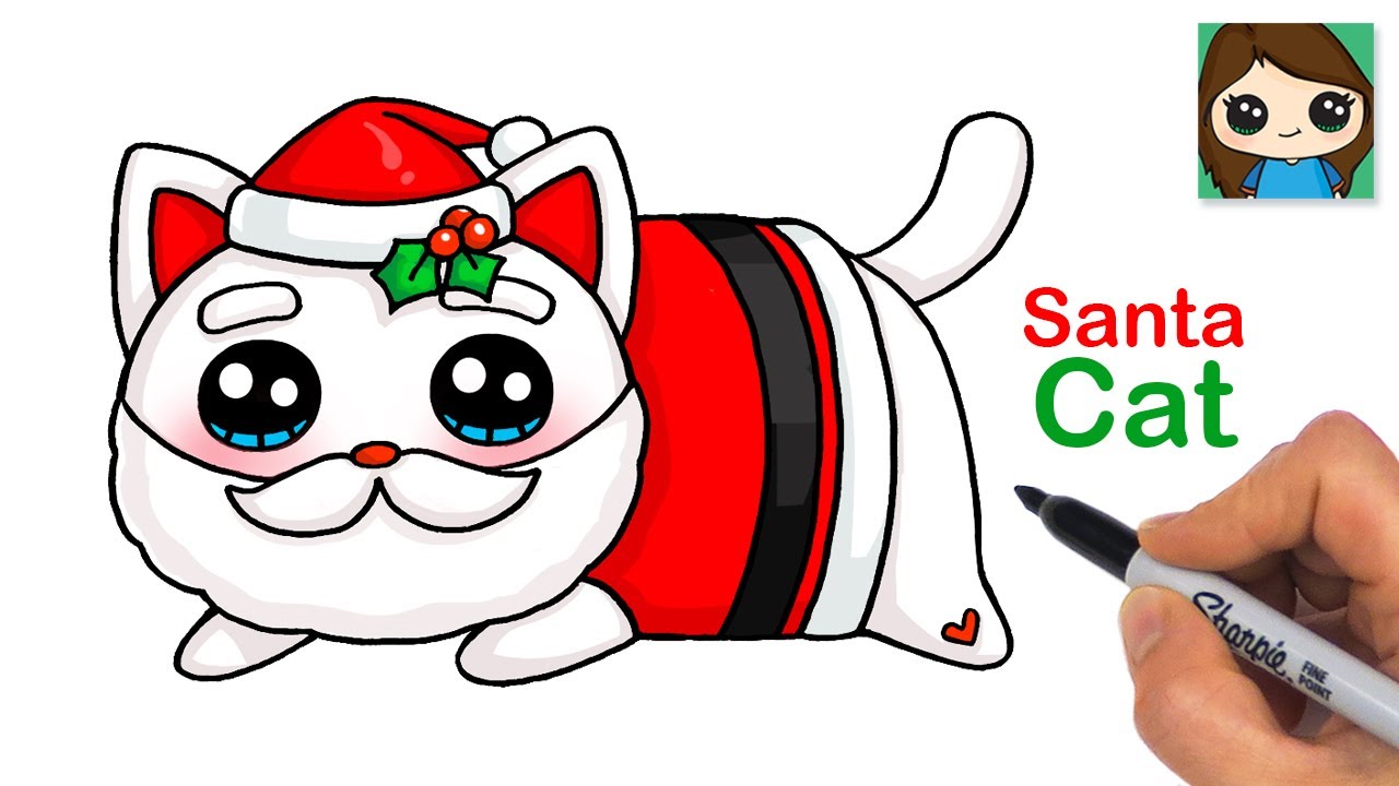 How to Draw Santa Cat | Aphmau Meemeow - YouTube