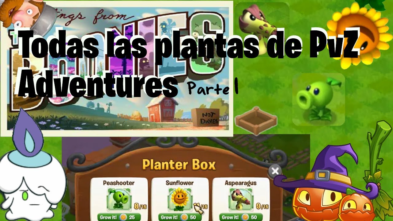 🌻Todas las plantas de PvZ Adventures (Parte 1)🌱🪻 - YouTube