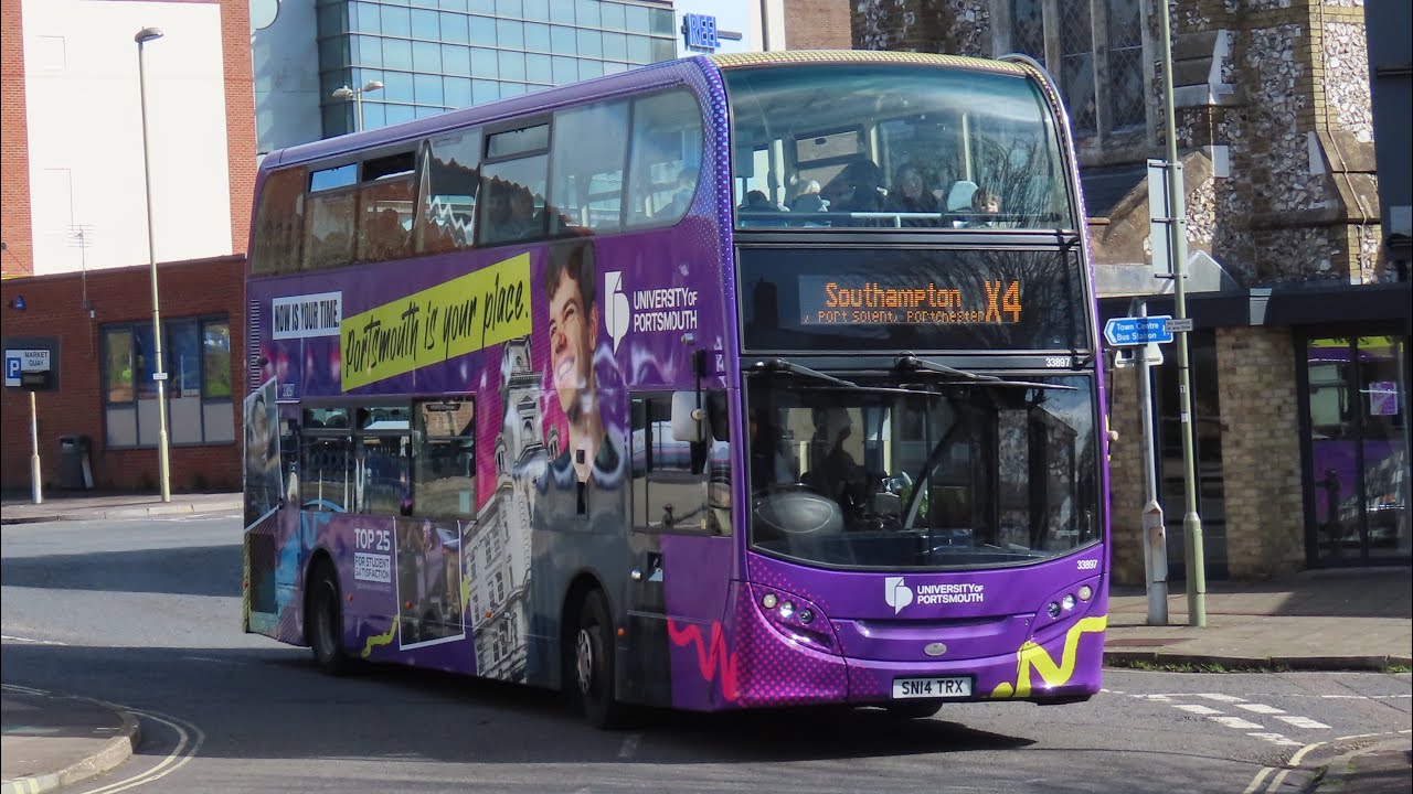 First solent Enviro400 33897(SN14TRX) on route X4 to Southampton - YouTube