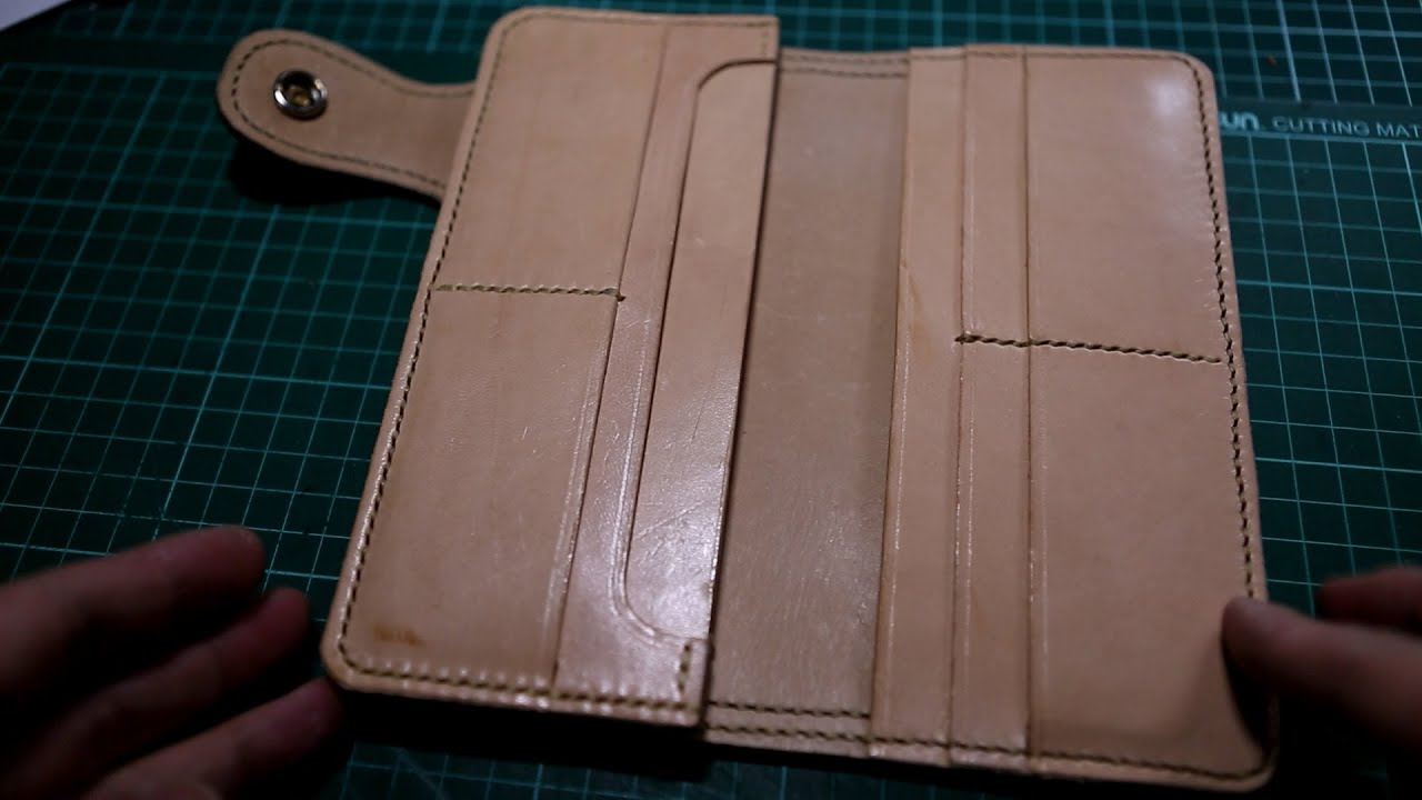 Making a Leather Biker Wallet - Part 3 Left Compartment - YouTube