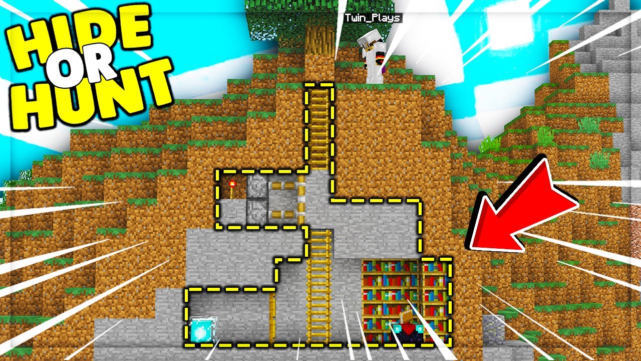 we found a Secret Minecraft BASE under a TREE! - Hide Or Hunt #3 - YouTube