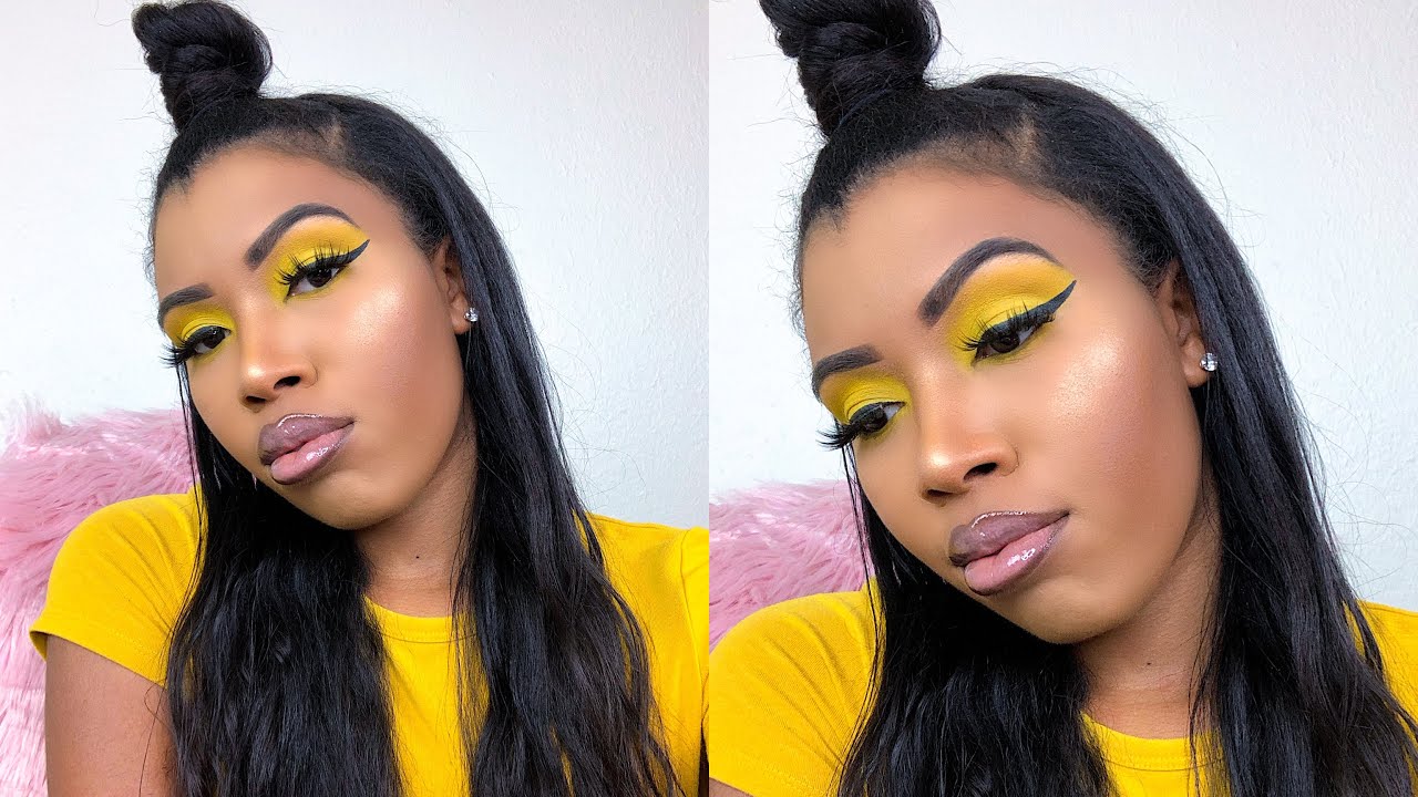 EASY YELLOW SPRING MAKEUP TUTORIAL - YouTube