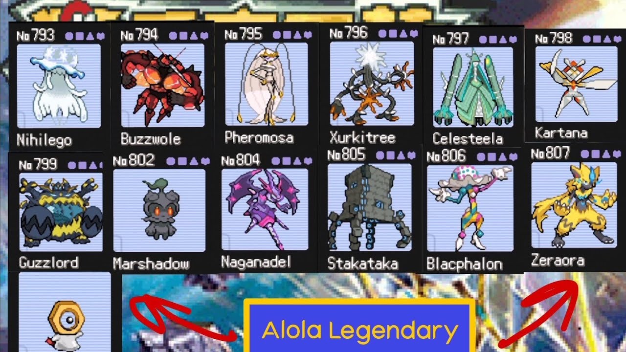 Pokemon Hyper Emerald Lost Artifact : 5.5 Catch all Alola Legendary ...