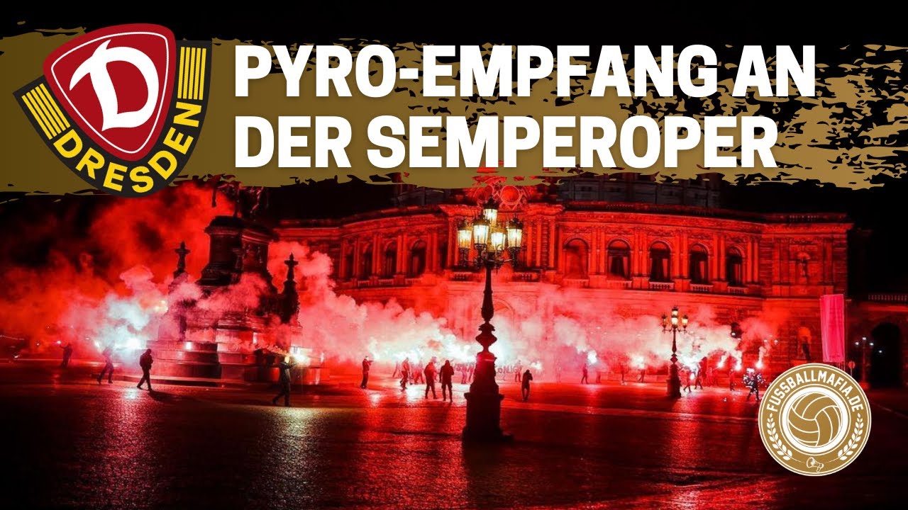 Dynamo Dresden: Pyro-Empfang an der Semperoper nach dem Derbysieg in ...