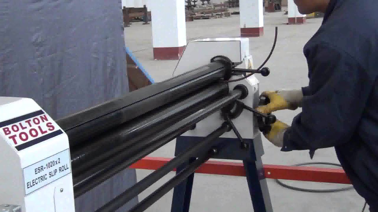 Bolton Tools - ESR4014 - 40" Heavy Duty Powered Slip Roll Bender - YouTube