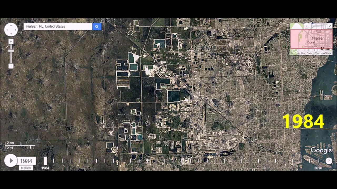 Hialeah, Florida - Urban Sprawl Time Lapse - YouTube