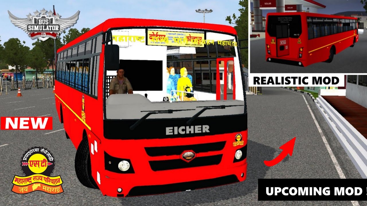 MSRTC BS6 MG Eicher Bus Mod | Bus Simulator Indonesia | New Mod ...