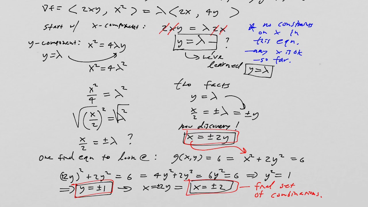 Lagrange Multipliers One More Example YouTube Lagrange Multipliers One More Example YouTube