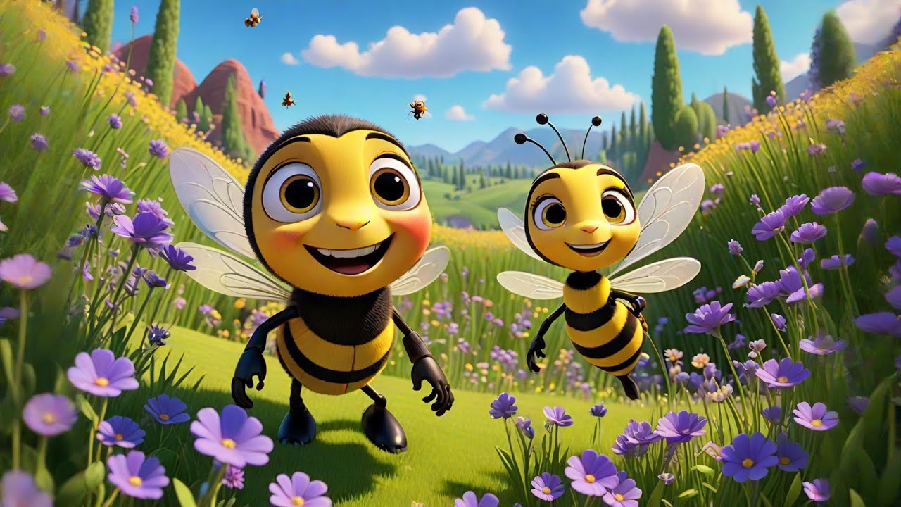 Six Tiny Bees Buzz Buzz Buzz | Bee Song for Kids | Nursery Rhymes and ...