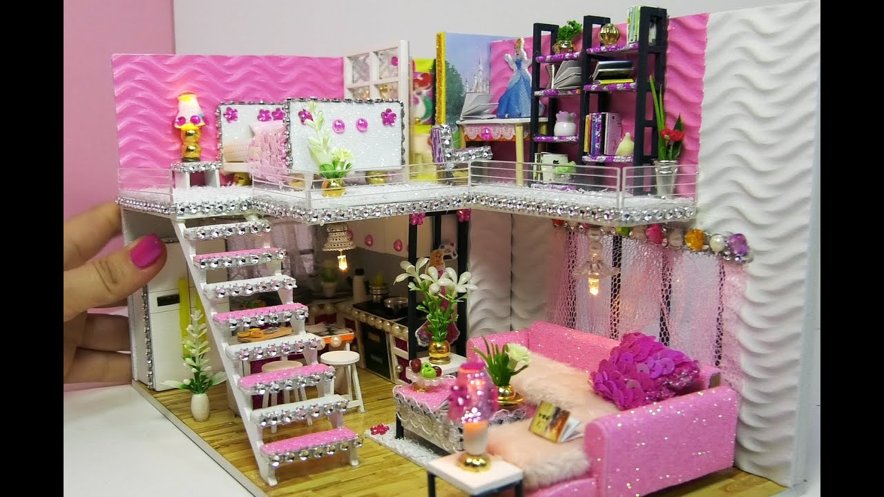 5 DIY Miniature Dollhouse Rooms (2019) - YouTube