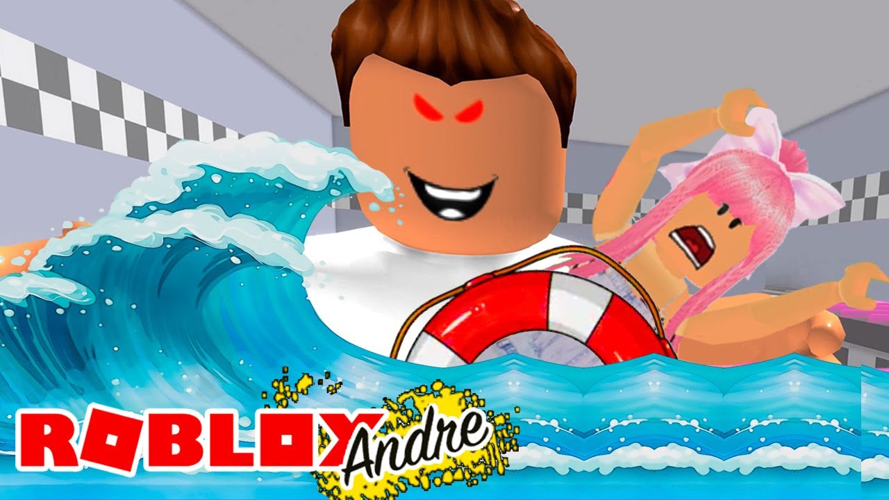 Roblox Andre escapando parque acuático y salvavidas loco | Juegos de ...
