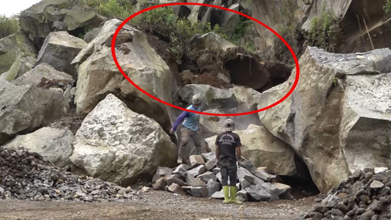 rock cliff collapse - YouTube