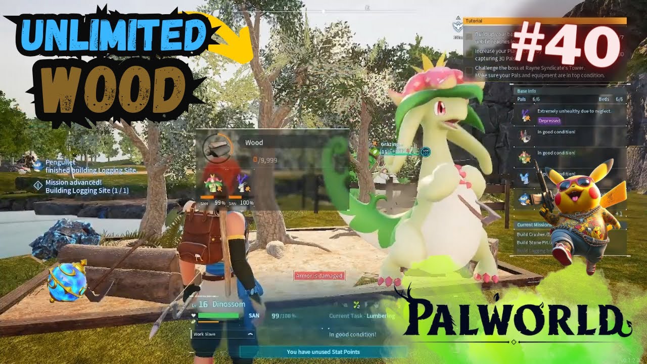 unlimited wood in palworld 🤩🤩 | palworld #40 - YouTube