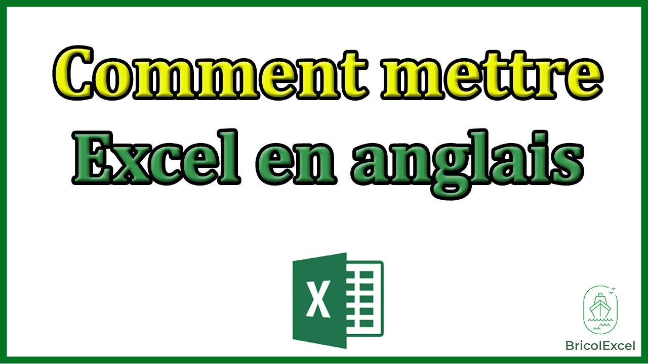 Comment mettre excel en anglais - YouTube