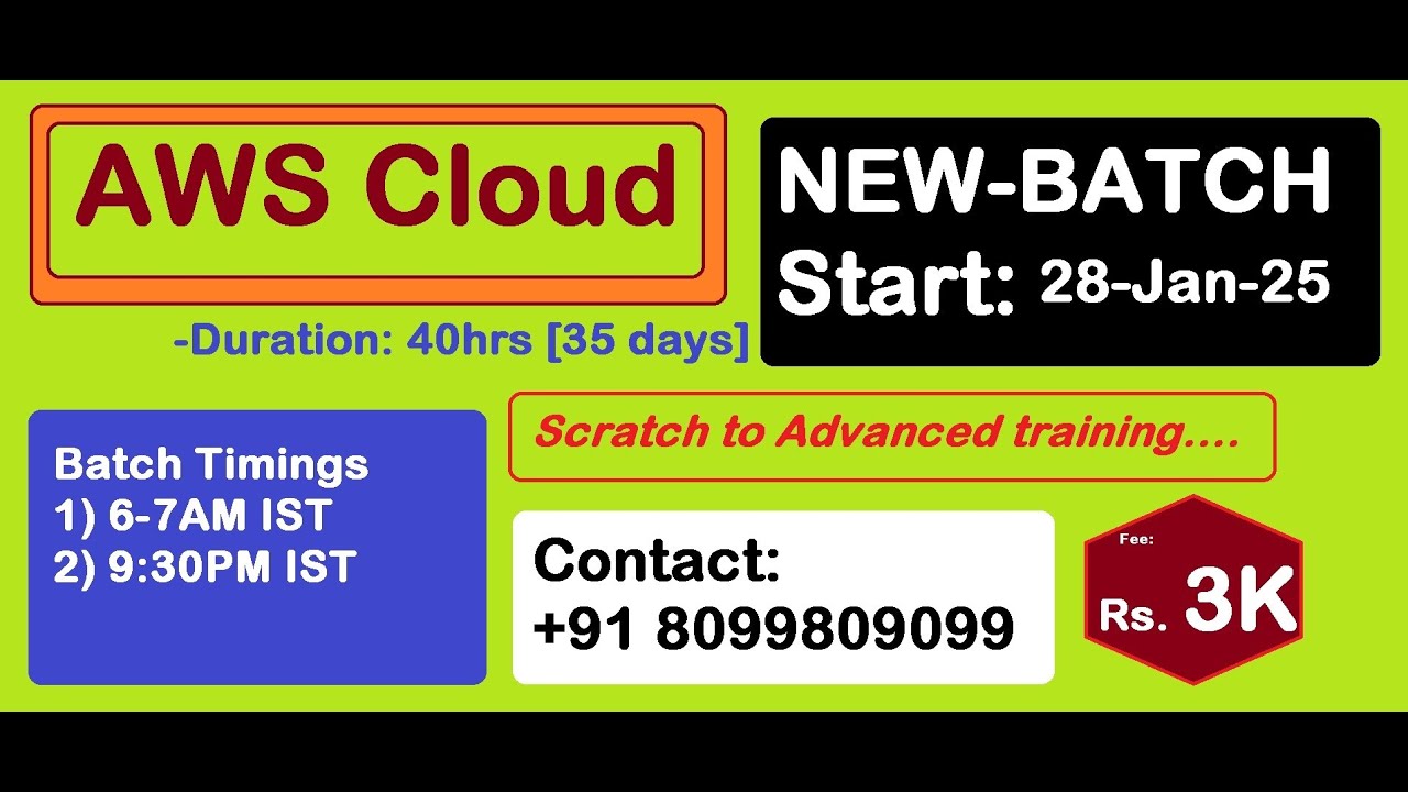 Aws Cloud New Batch Zero To Hero Start 27 Jan 2024 By Nagarjuna Vadlakonda 91