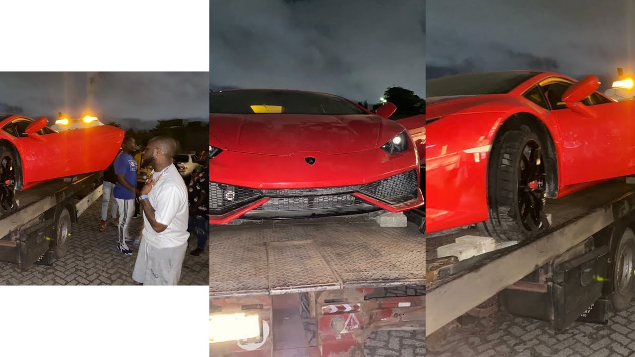 Davido’s New Lamborghini Arrived At His Banana Island Home - YouTube