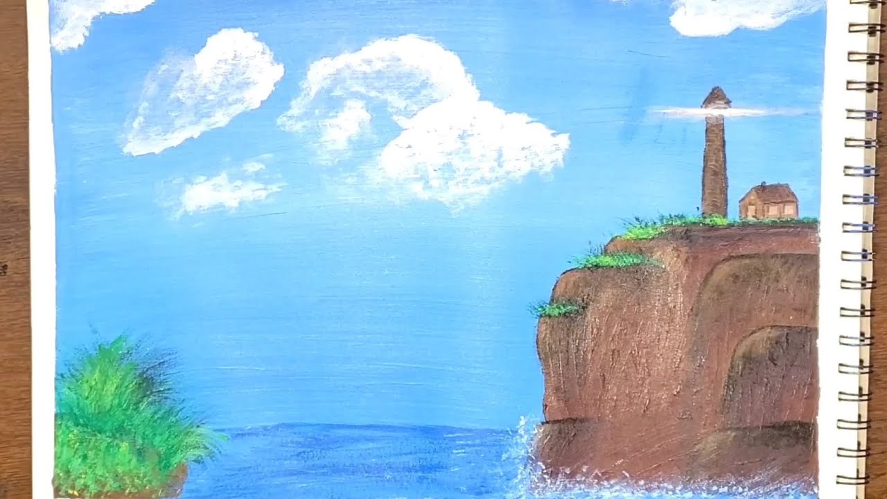 How to paint a beacon || Easy acrylic painting for beginners - YouTube