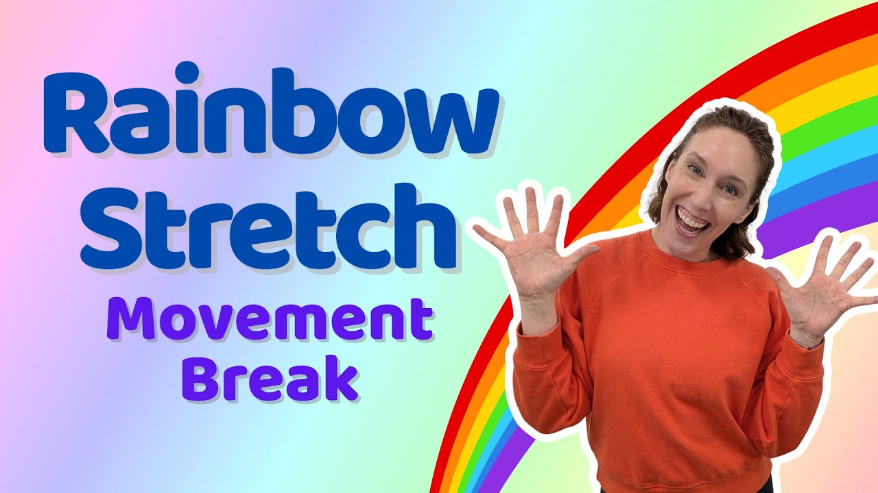 Quick Toddler Movement Break 🌈 1-Min Rainbow Stretch for Preschoolers ...