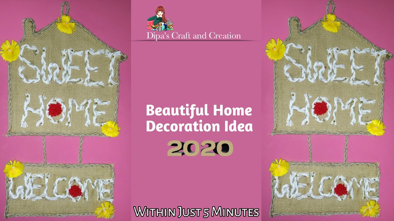 Easy DIY Homemade welcome Board/Plate From Cardboard | Door/Wall ...