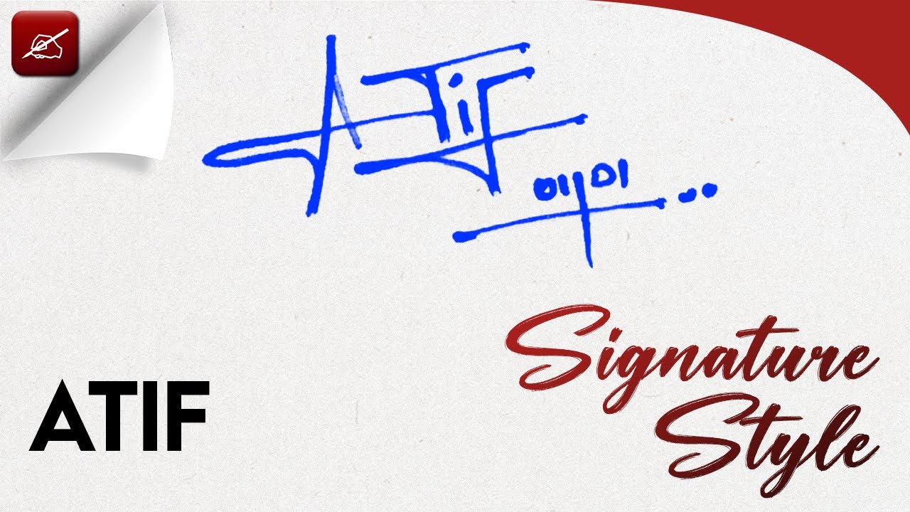 ️ Atif Name Signature Design - A Signature Style - How to Signature ...