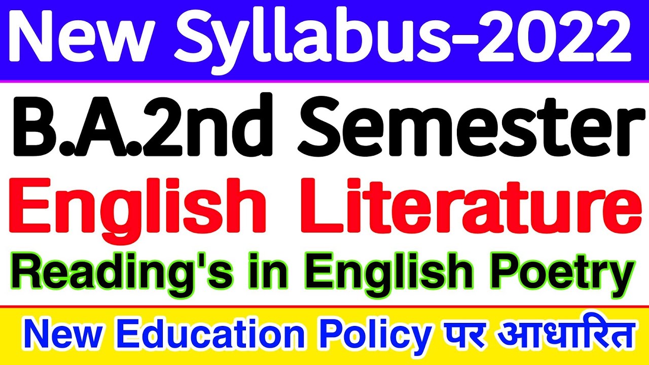 English B.A.2nd Semester | New Syllabus-2022 | Reading in English ...
