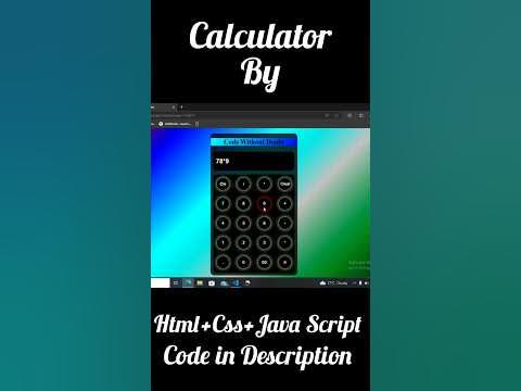 Calculator by html css and java script. | Animated Calculator code ...