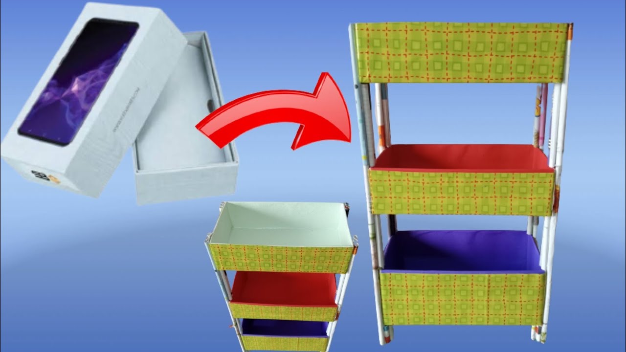DIY organizer out of cellphone box - YouTube