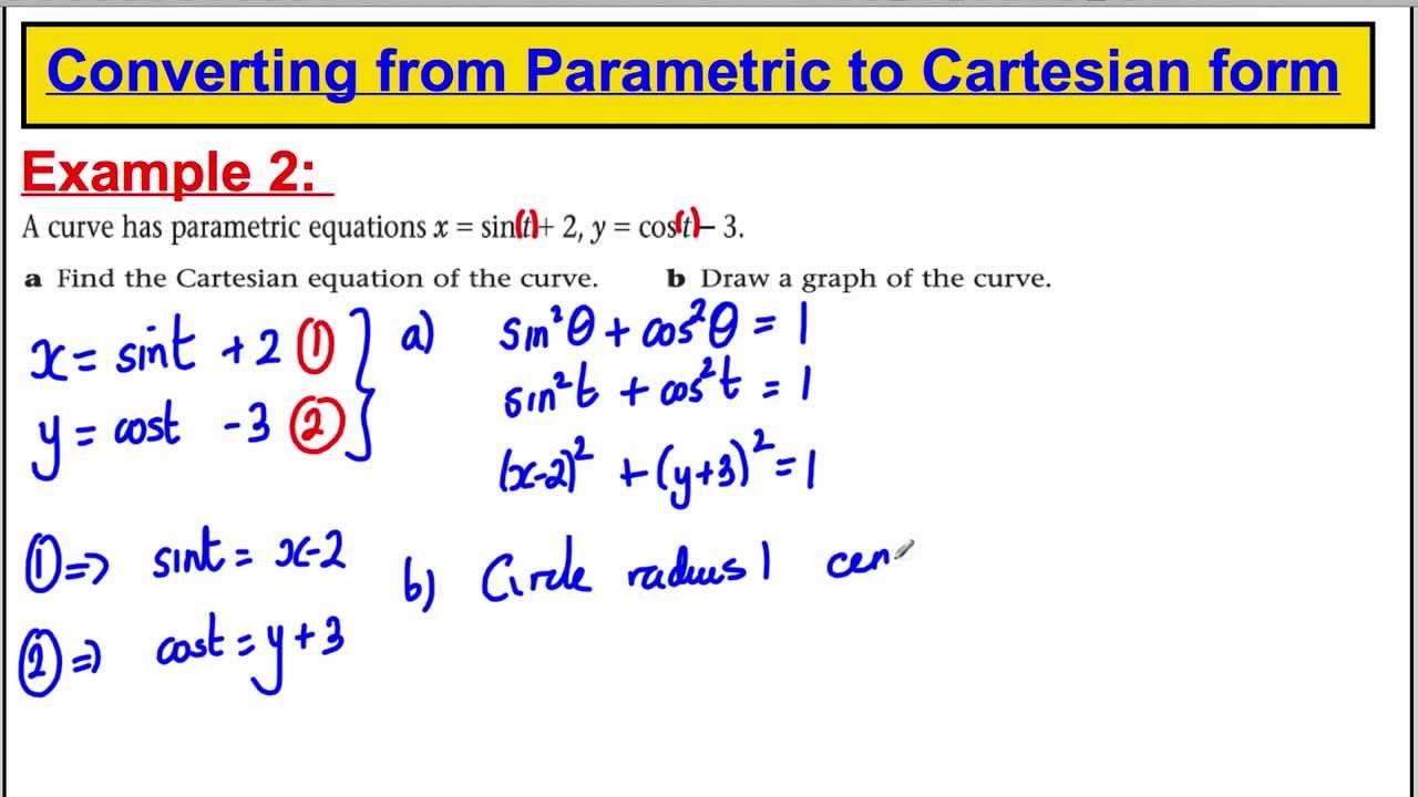 Core 4 Maths Alevel Edexcel Parametric Equations 3 Core 4 Maths Alevel Edexcel Parametric Equations 3