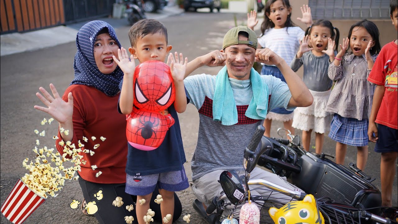 POPCORN KU JATUH TUMPAH SEMUA 😭 - Main Ballon spiderman | Ali vlog ...