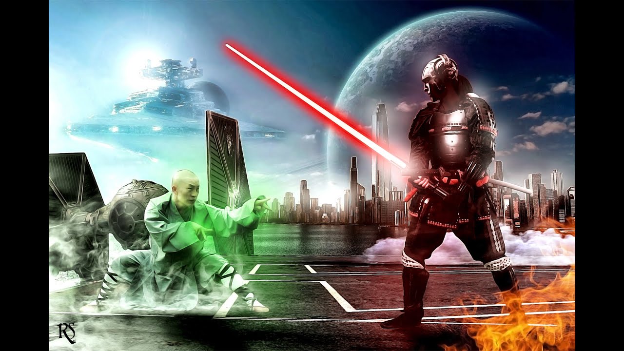 Jedi vs Sith Battle - Star Wars Photoshop Tutorial (Graphic Design ...