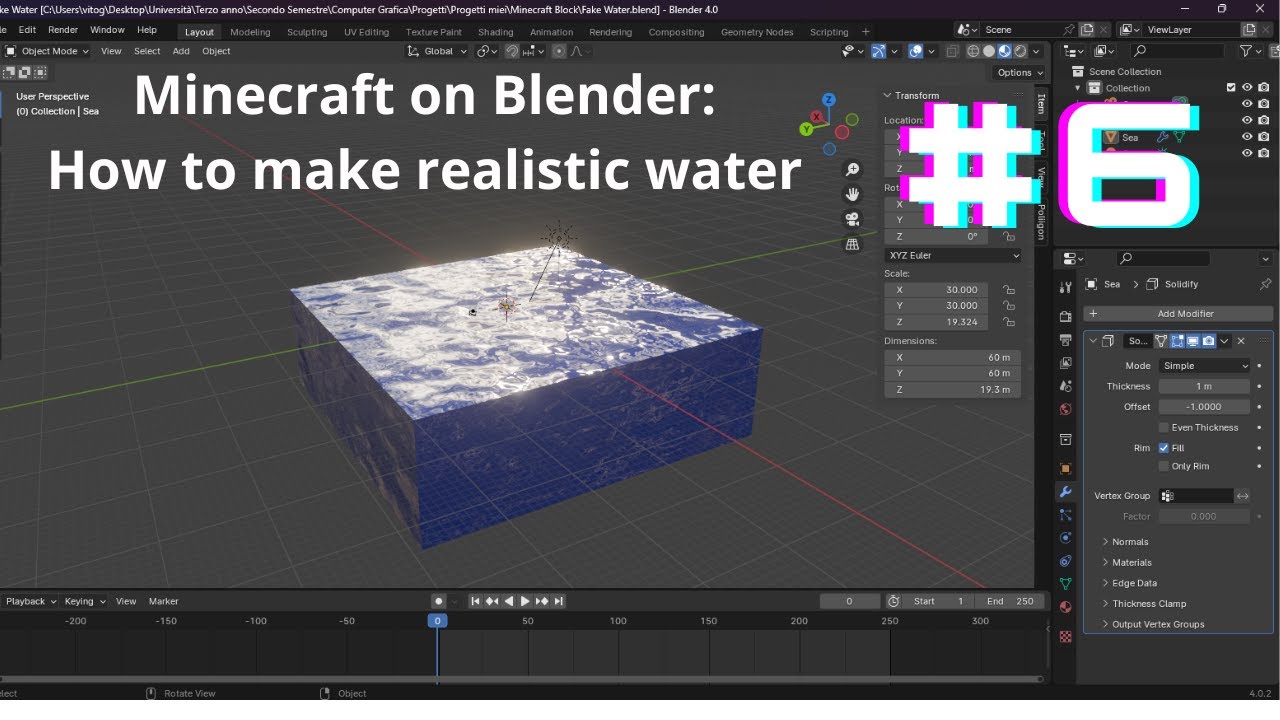 #6 How to make realistic water on Blender - YouTube