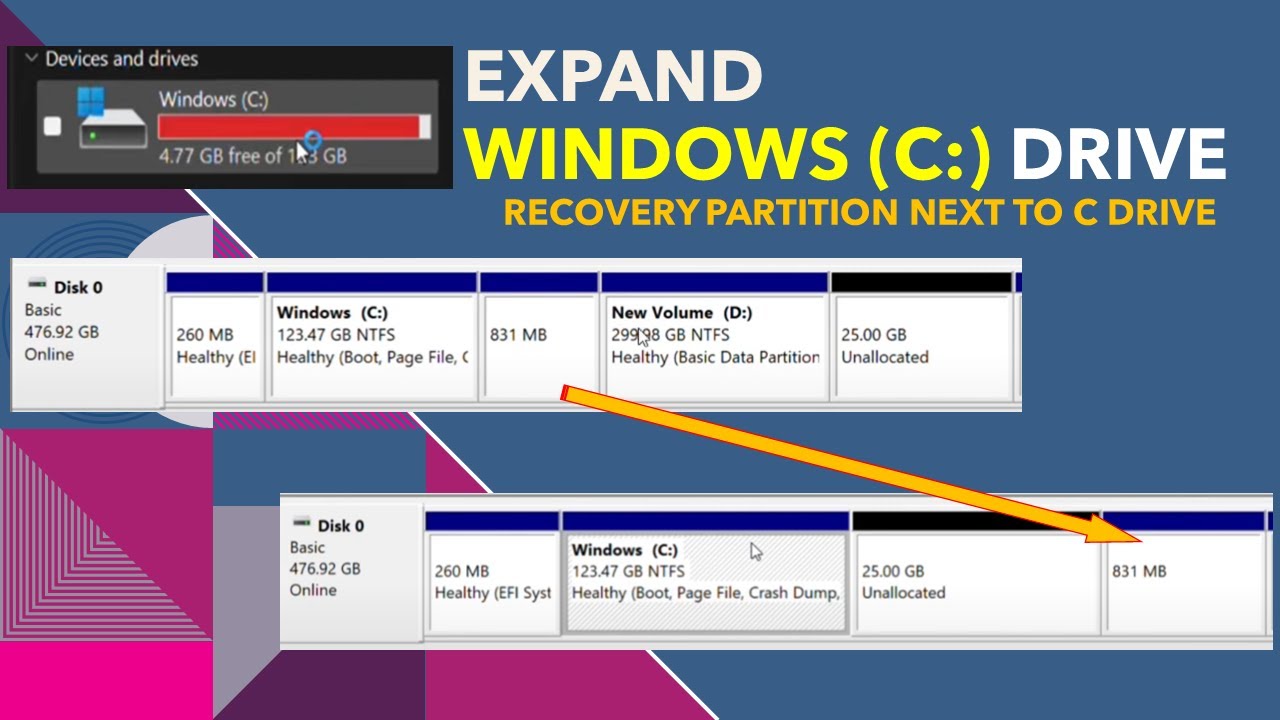 How to Expand C Drive When a Recovery Partition is Next to It: Step-by ...