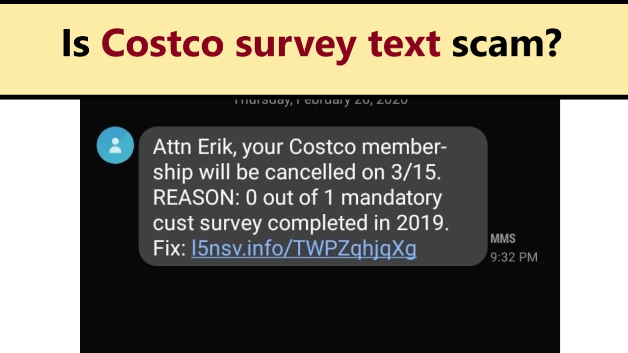Costco survey text about cancelling membership - scam or legit notice ...