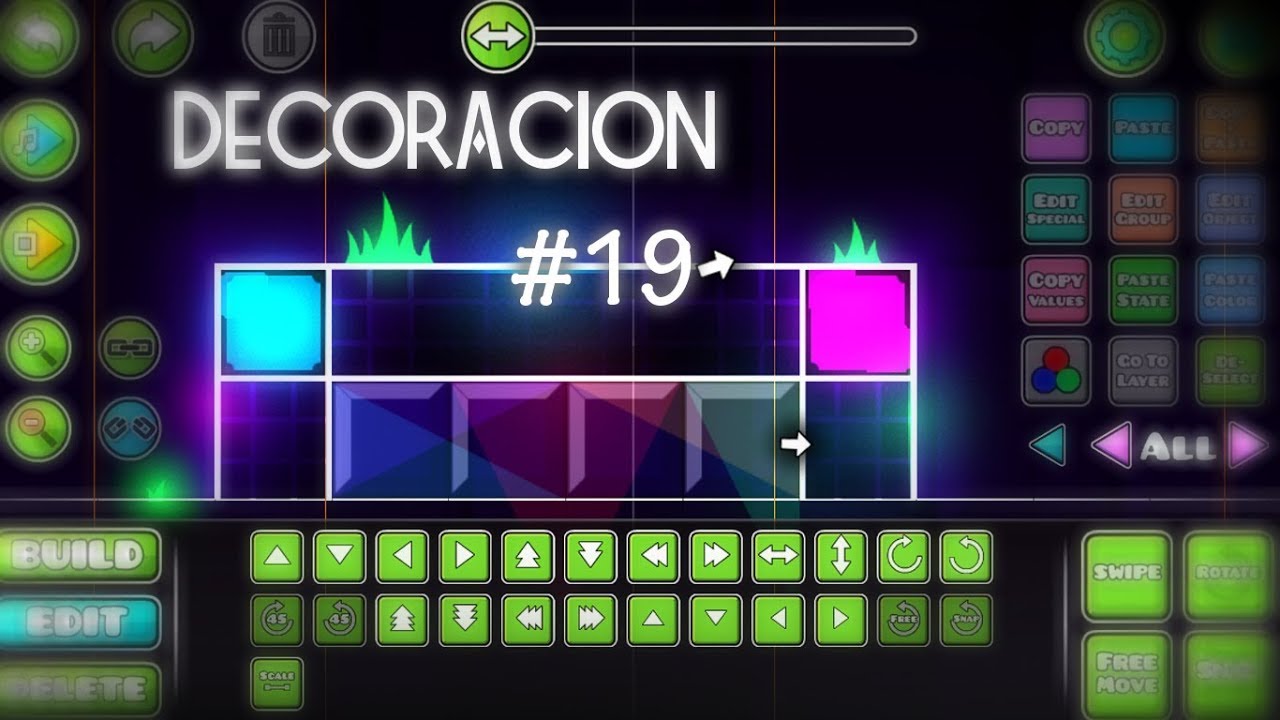 Enseñando a decorar - Decoracion 19# geometry dash - YouTube