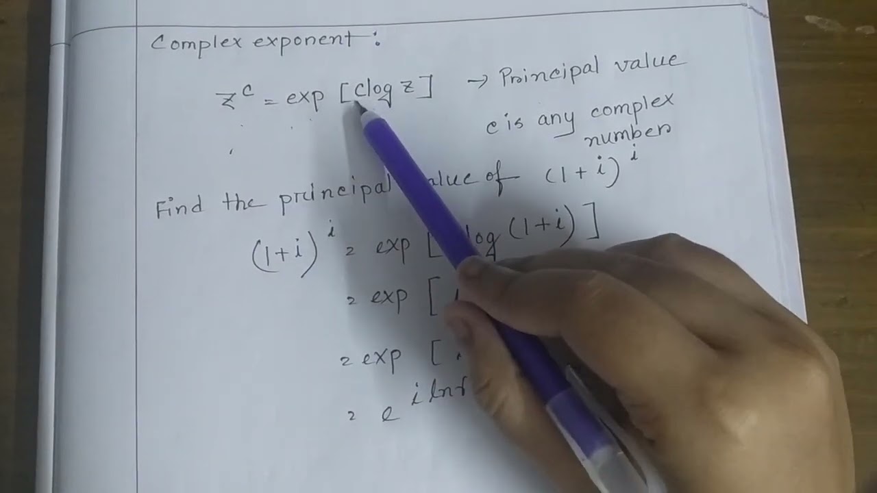 Find principal value of (1+i)^i - YouTube