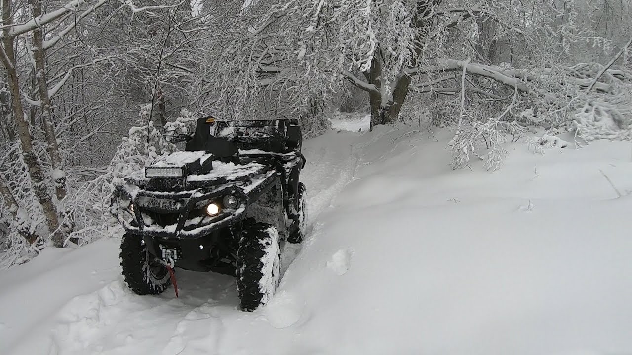 ATV Snow Riding Part 1 - YouTube
