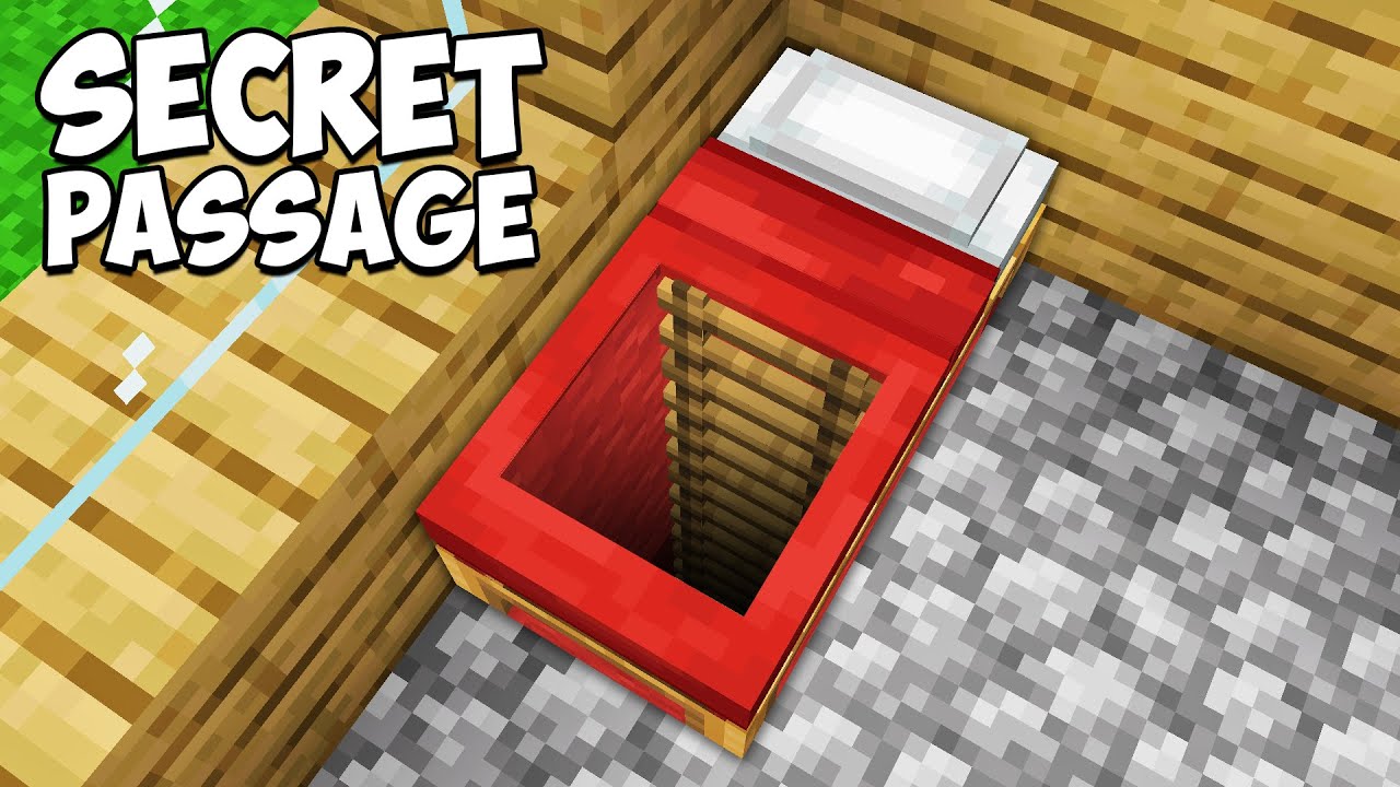 I found SUPER SECRET BASE in BED in Minecraft ! SECRET TUNNEL with ...